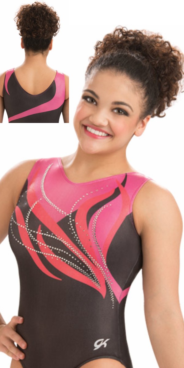 3806 Fluorescent Flame Gk Elite Sportswear Gymnastics Leotard Discount